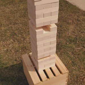 Giant Tippy Tower Yard Game With Solid Wood Crate, Outdoor Game With ...