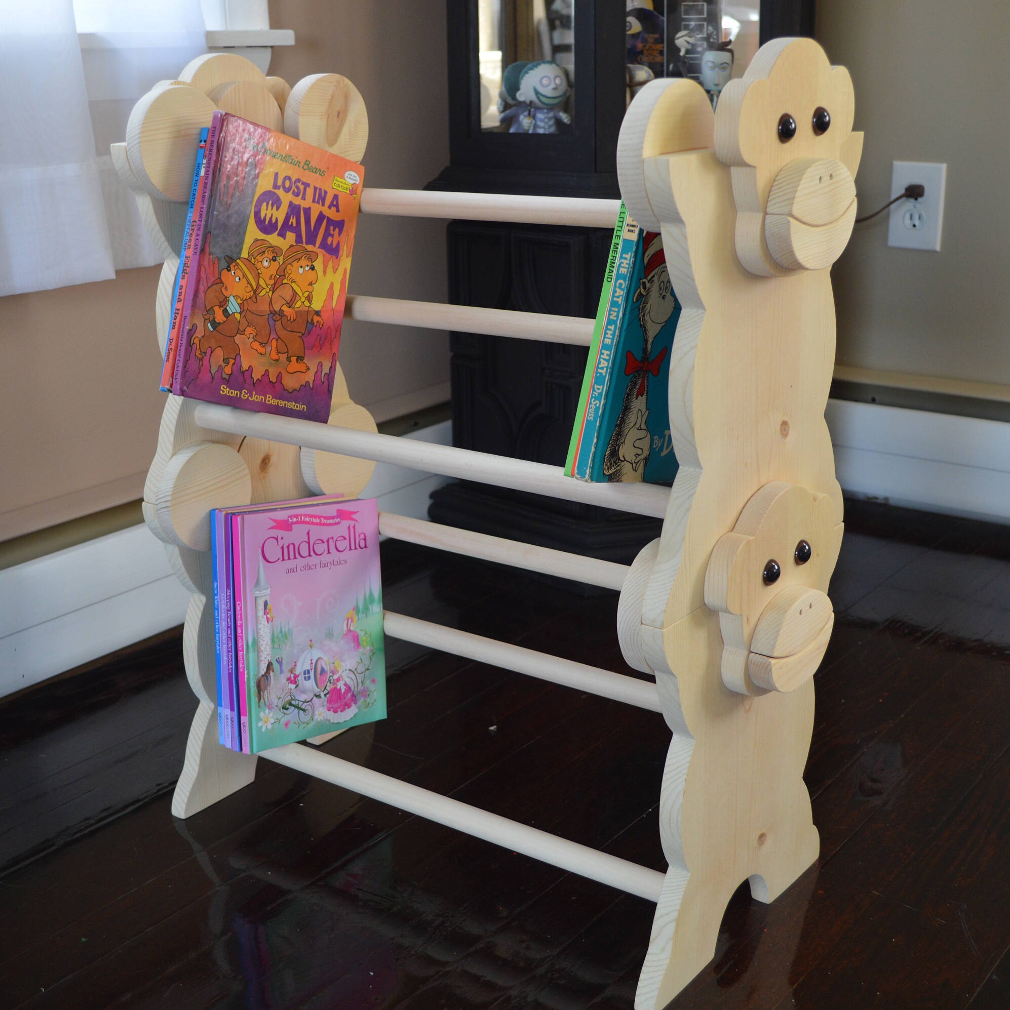 Stackable Monkey Bookshelf Kids Furniture Kid's - Etsy