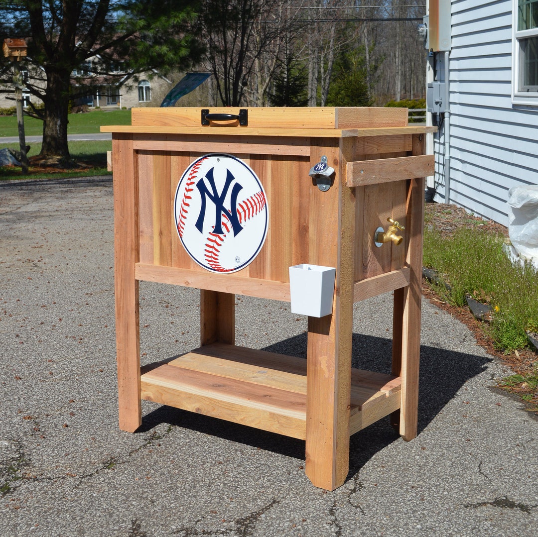 New York Yankees Chest Cooler Stand With Brass Drain Bottle - Etsy