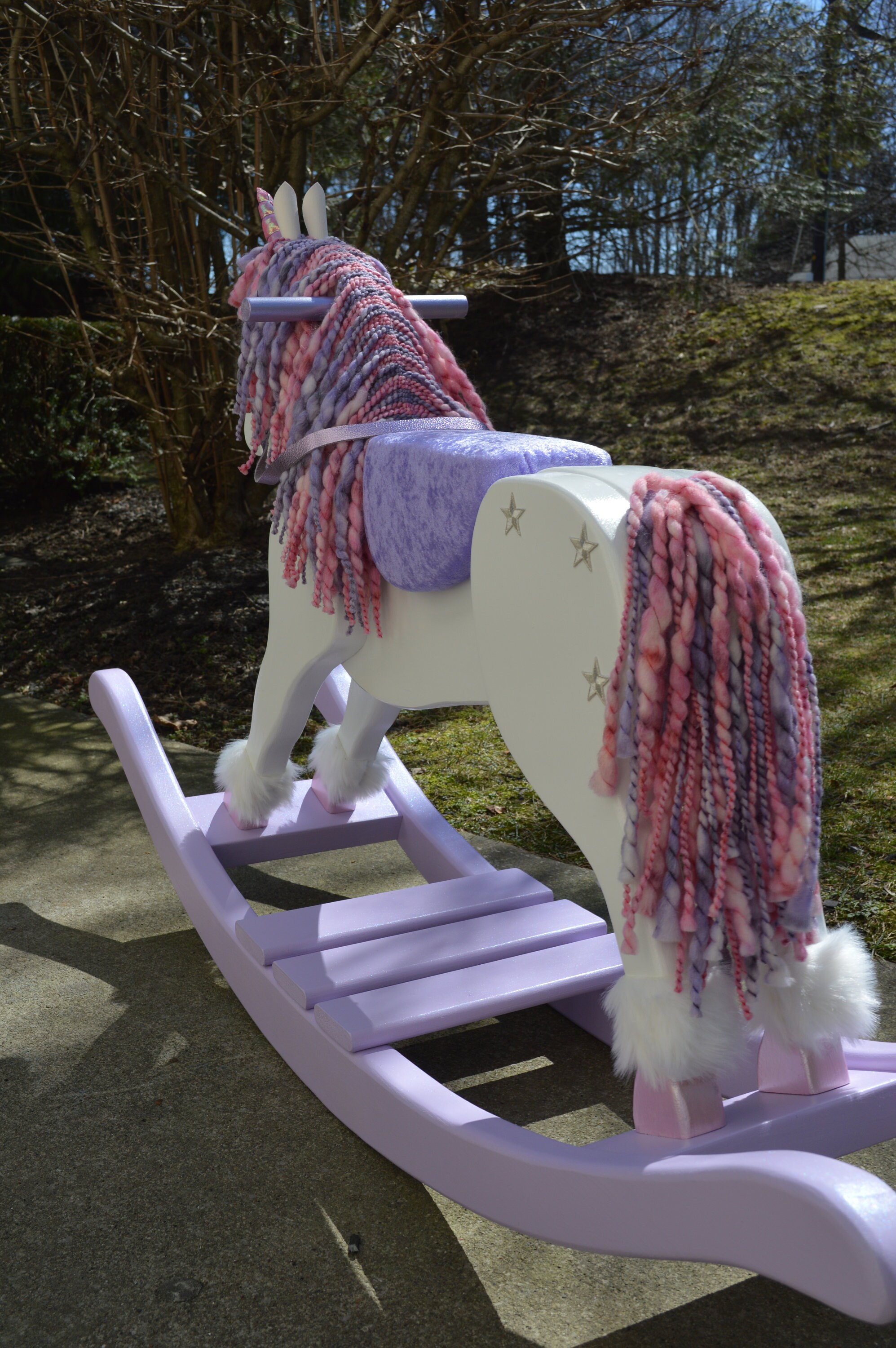 Handmade Rocking Unicorn Unicorn rocking horse nursery - Etsy Polska