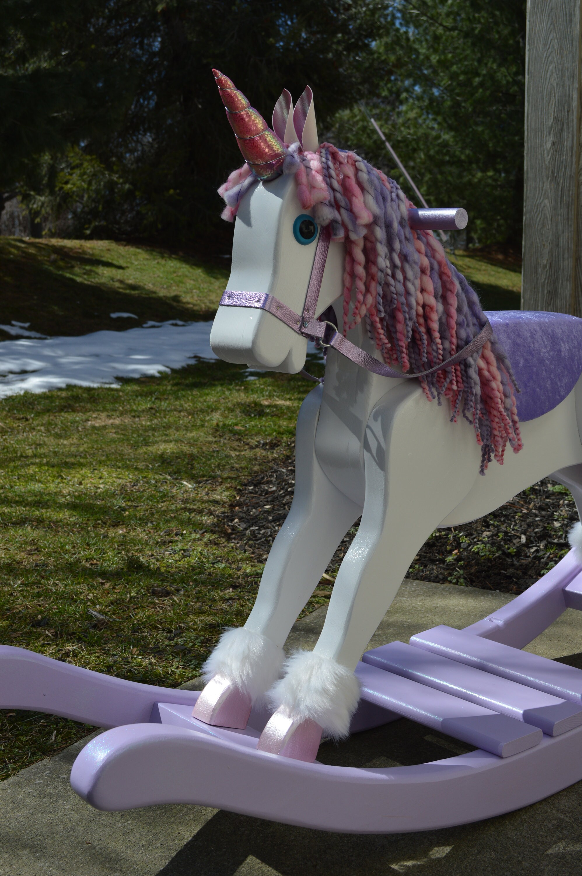Handmade Rocking Unicorn Unicorn rocking horse nursery - Etsy Polska
