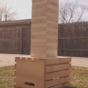 Giant Tippy Tower Yard Game With Solid Wood Crate, Outdoor Game With ...