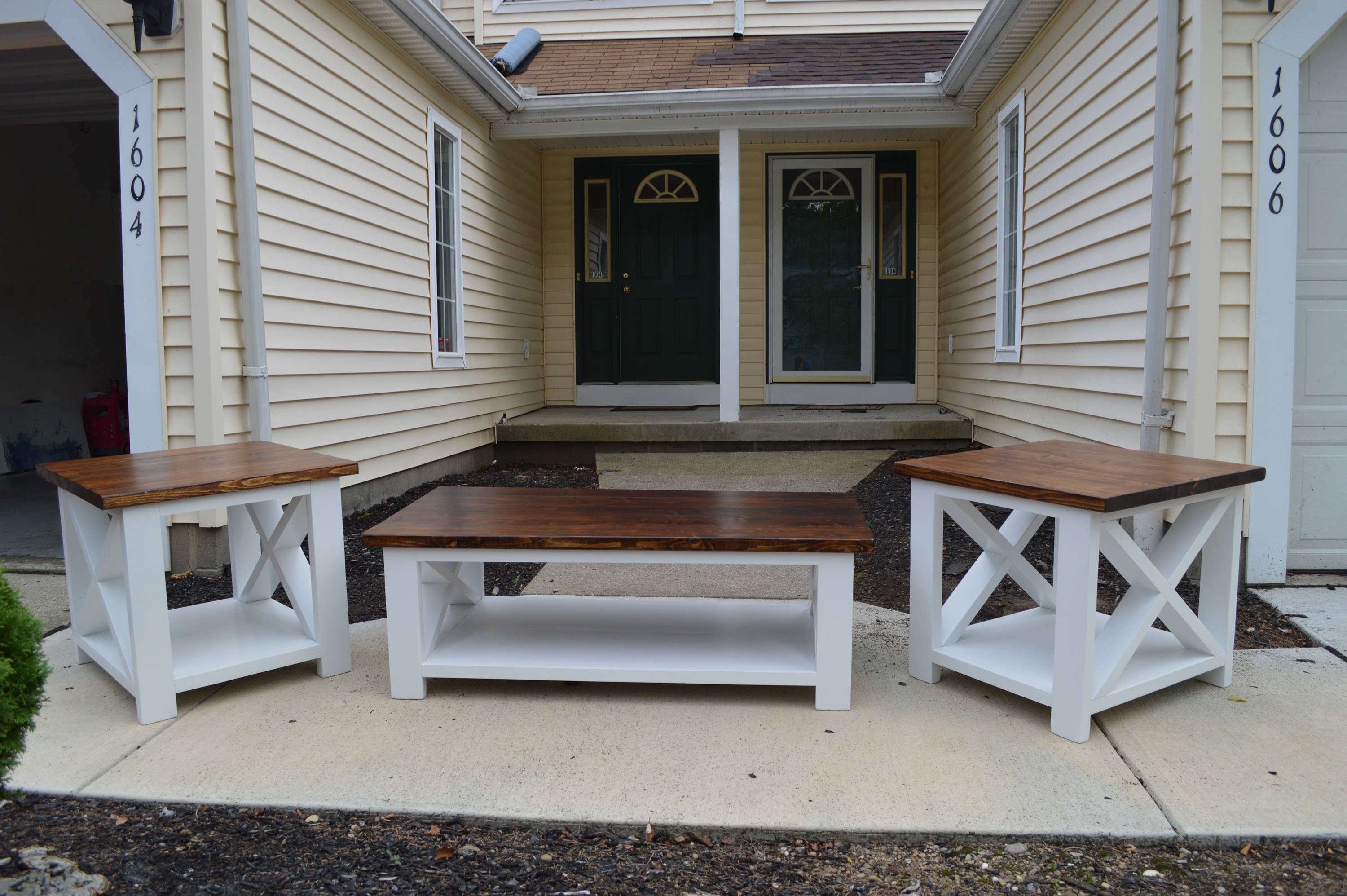 Solid Farmhouse X Style End Table Farmhouse Furniture - Etsy