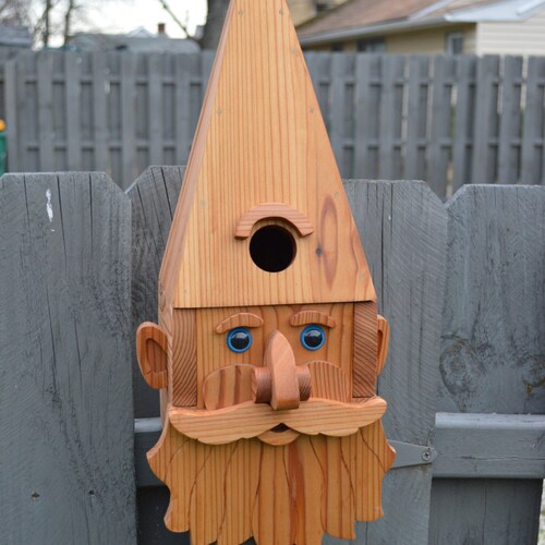 Large Cat Cedar Birdhouse With Flush Mount Hardware Whimsical - Etsy