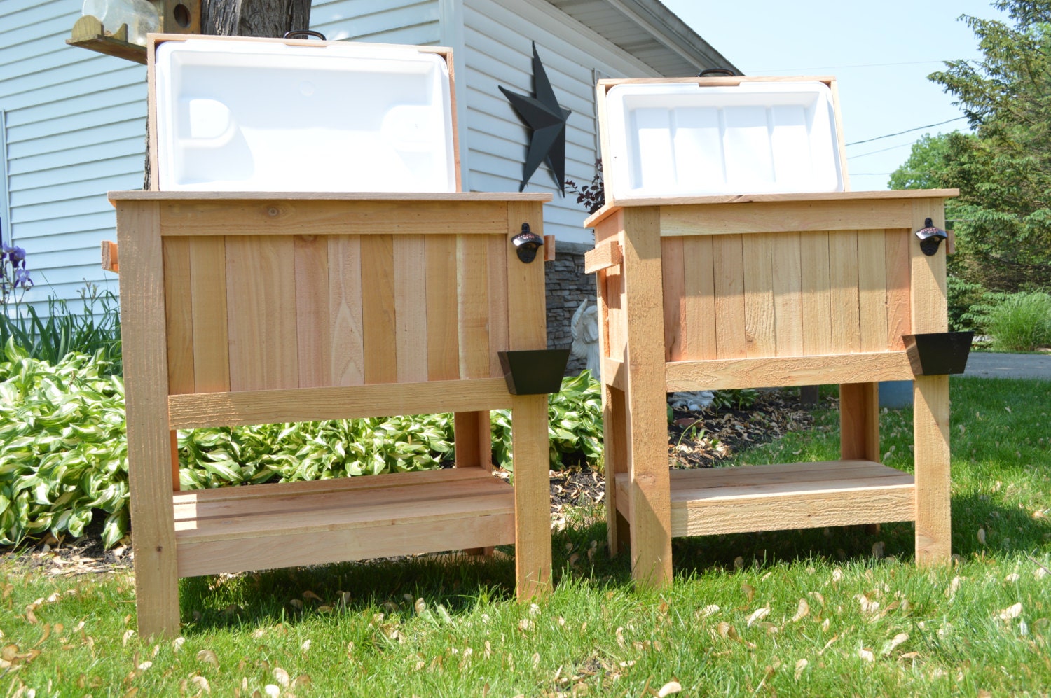 HUGE 70-QT Oversized Rustic Ice Chest Cooler Stand with Brass | Etsy
