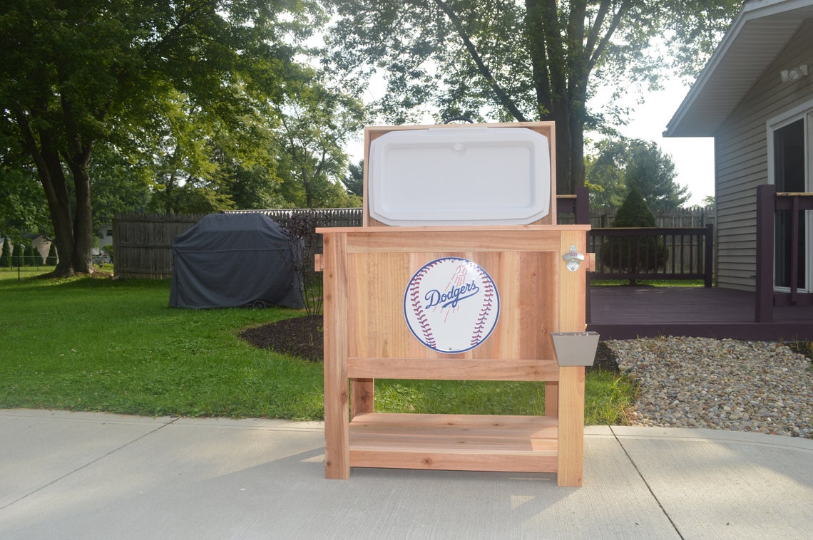 Los Angeles Dodgers Cooler Stand With Brass Drain Bottle - Etsy