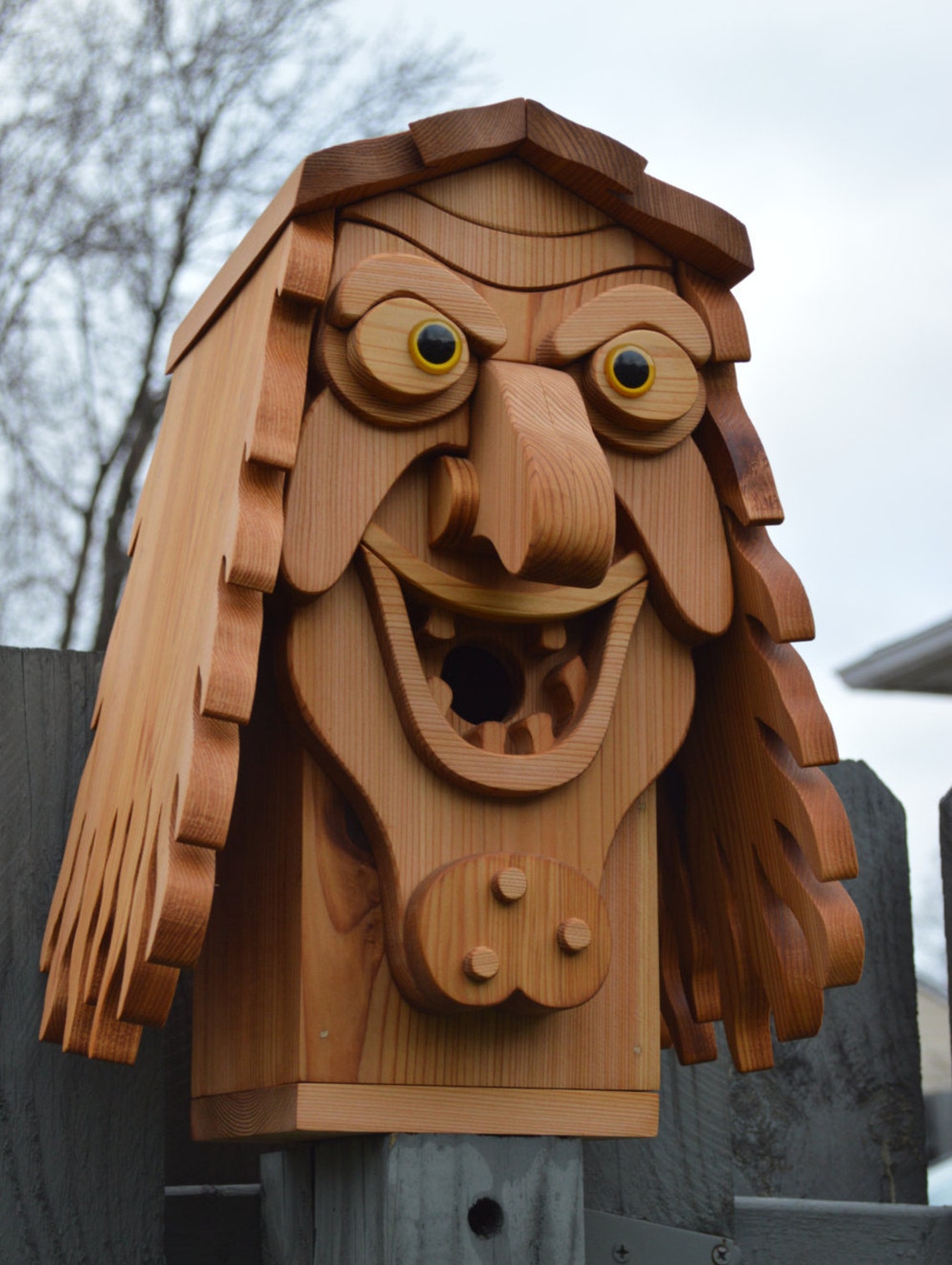 Intricate Huge Old Hag Sea Wench Cedar Birdhouse Witch - Etsy