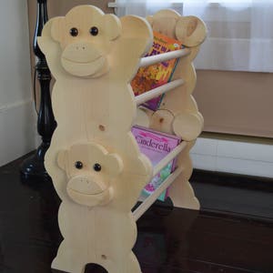 Stackable Monkey Bookshelf, Kids Furniture, Kid's Bookshelf, Monkey ...