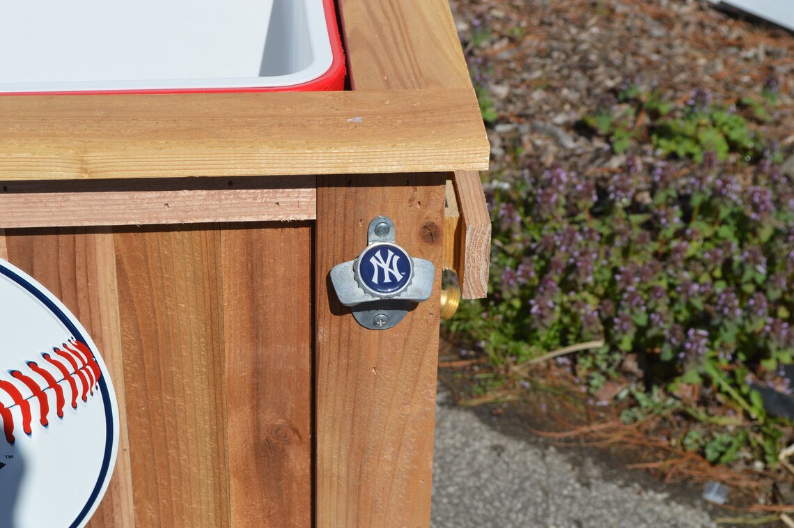 New York Yankees Chest Cooler Stand With Brass Drain Bottle - Etsy