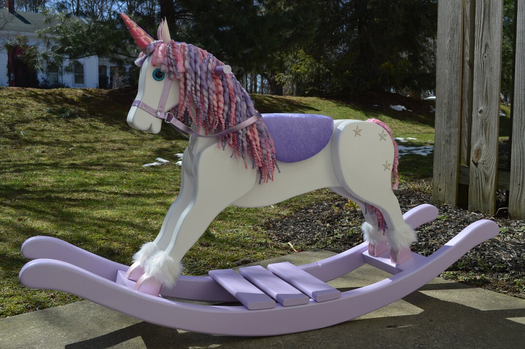 Handmade Rocking Unicorn, Unicorn Rocking Horse, Nursery Furniture ...