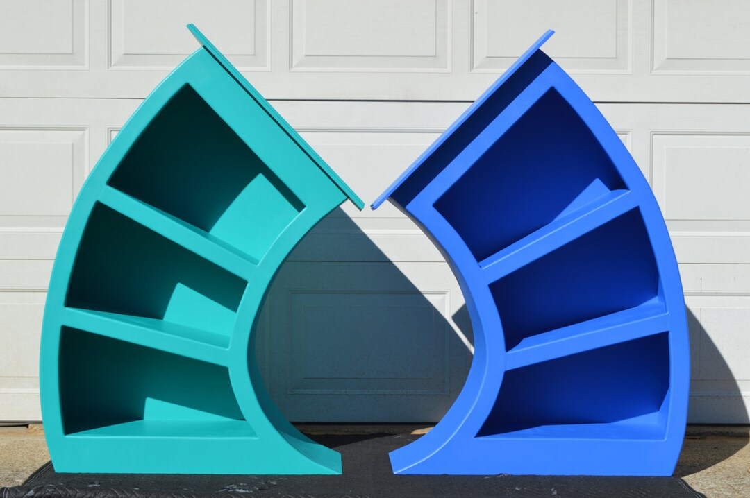Set of Painted 4ft. Whimsical Bookcases, Alice in Wonderland Furniture ...