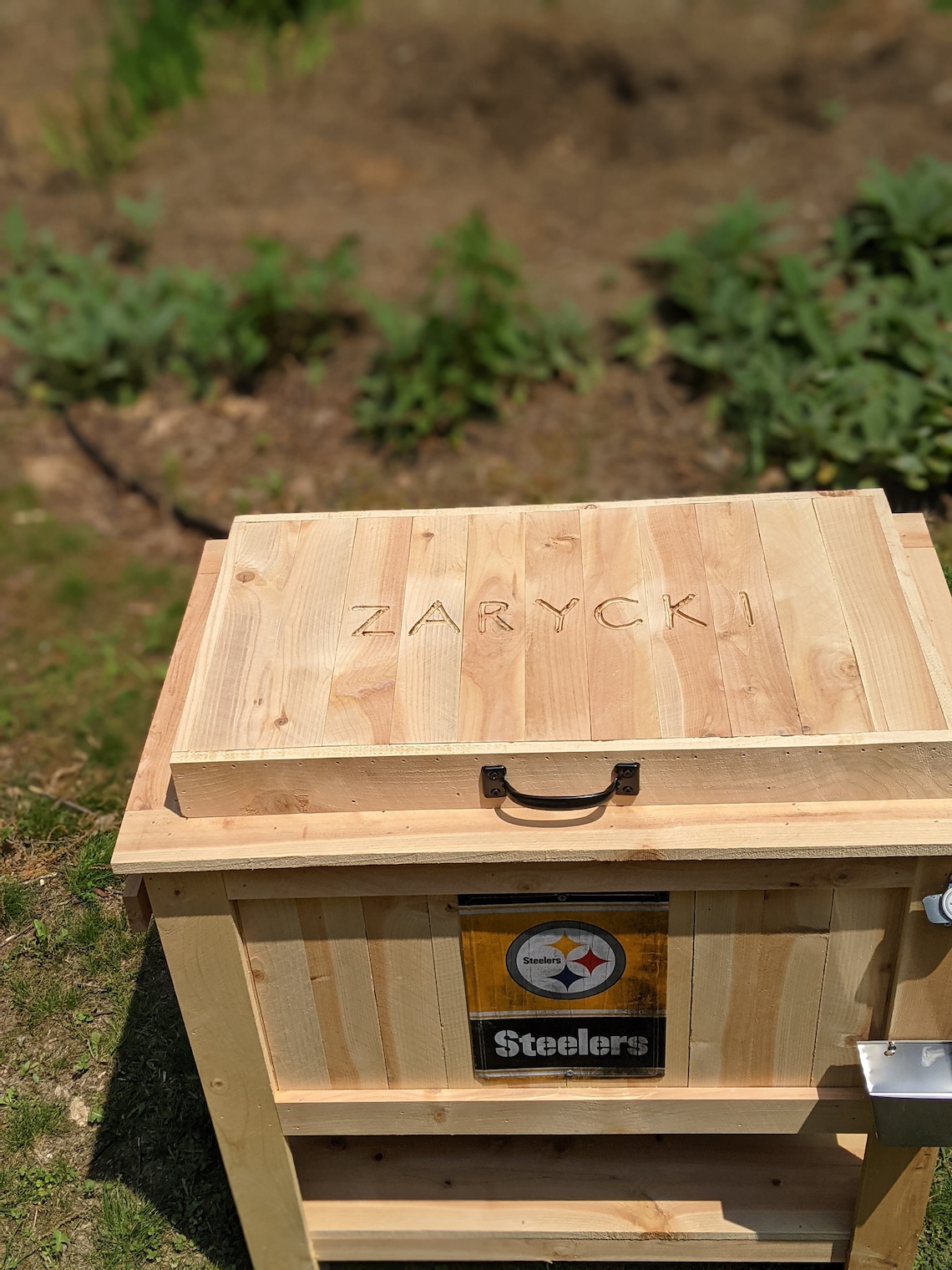 Pittsburgh Steelers Rustic Ice Chest Cooler Stand With Brass - Etsy