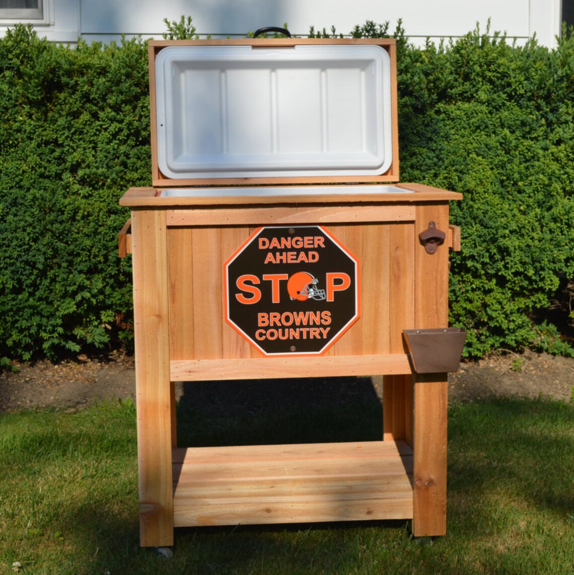 Cleveland Browns Rustic Ice Chest Cooler Stand With Brass | Etsy