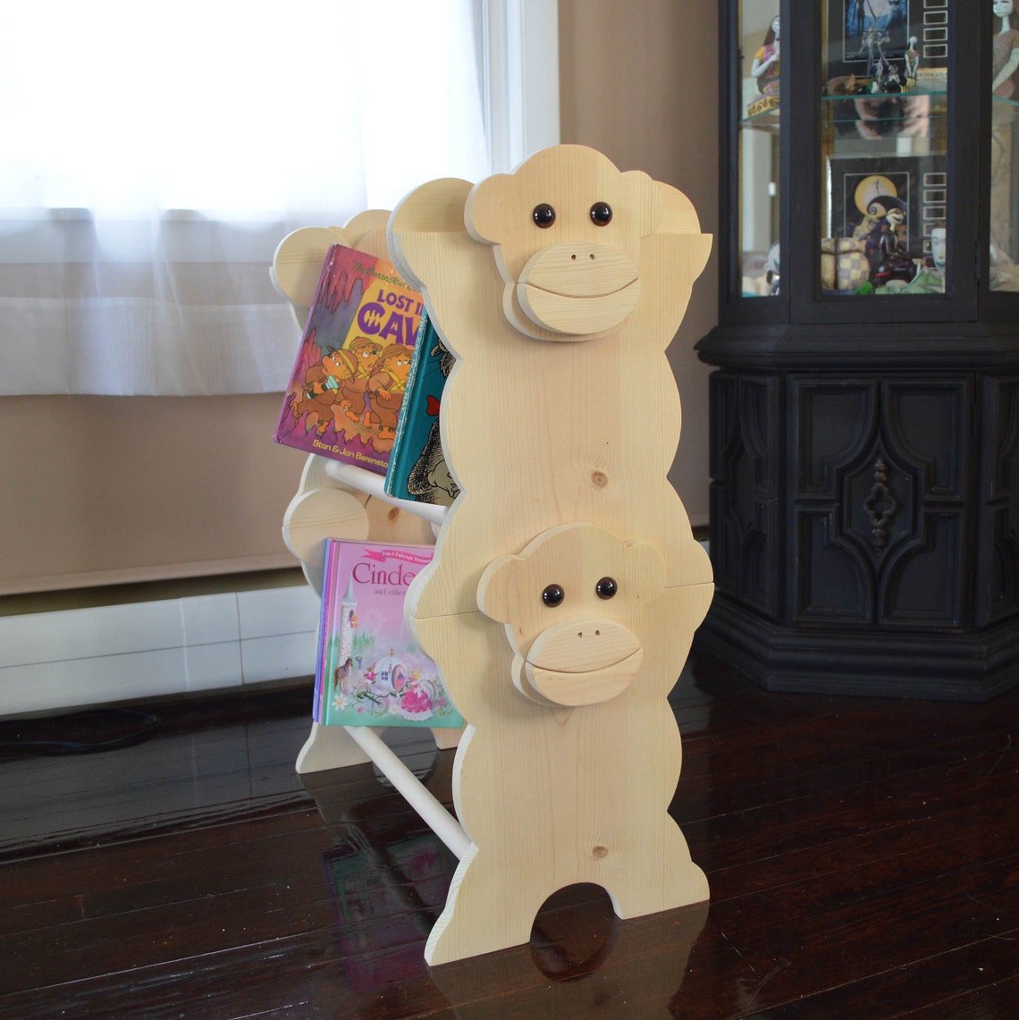 Stackable Monkey Bookshelf Kids Furniture Kid's - Etsy