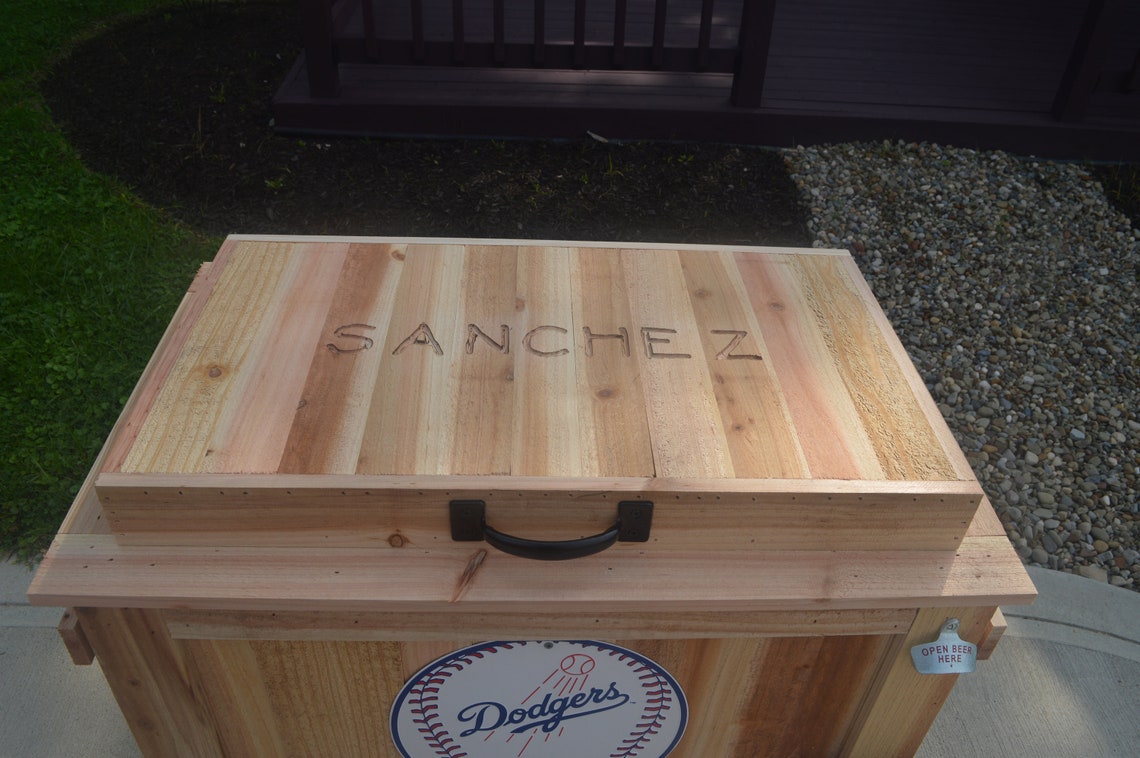Los Angeles Dodgers Cooler Stand With Brass Drain Bottle - Etsy