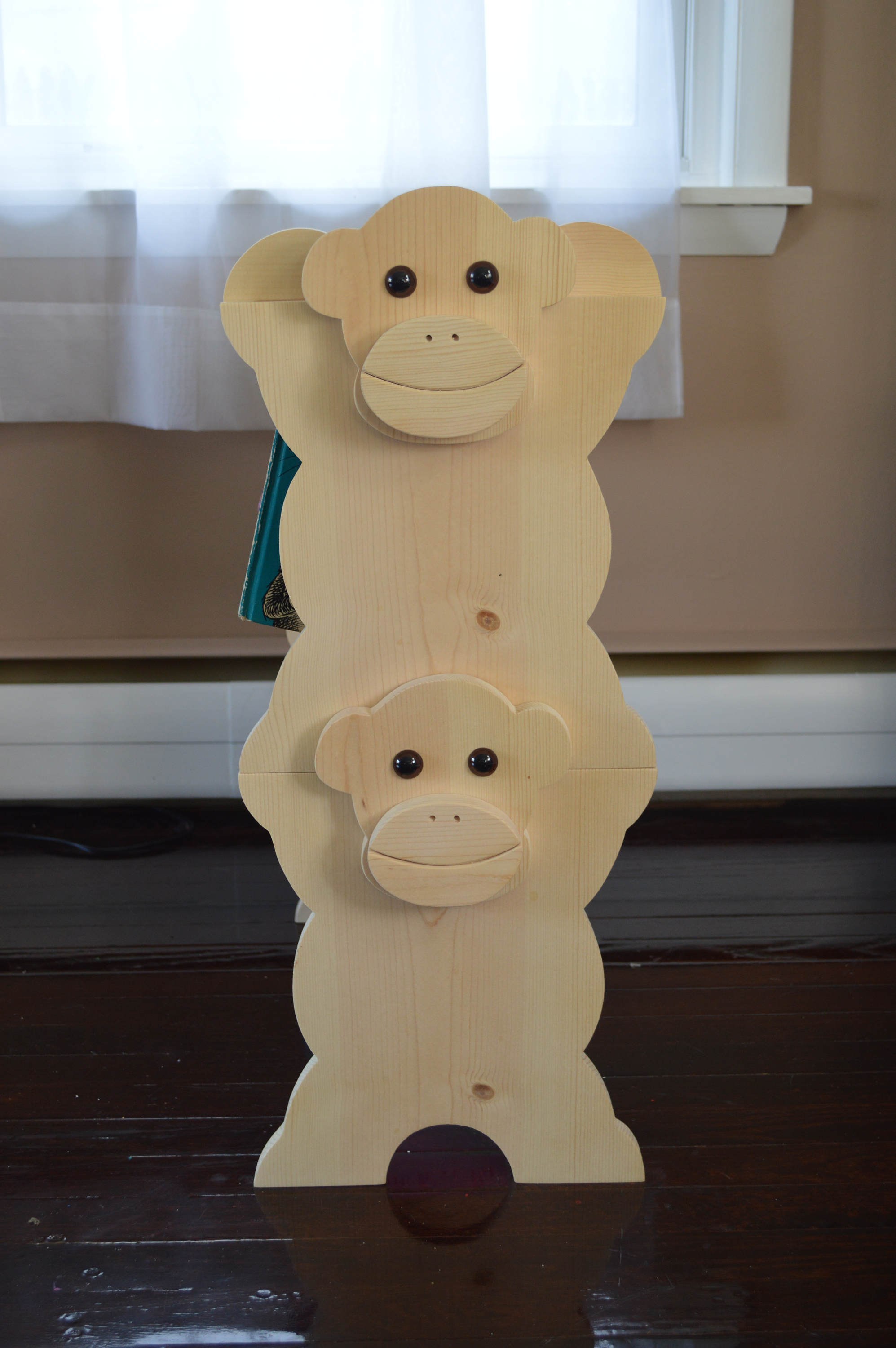 Stackable Monkey Bookshelf Kids Furniture Kid's - Etsy