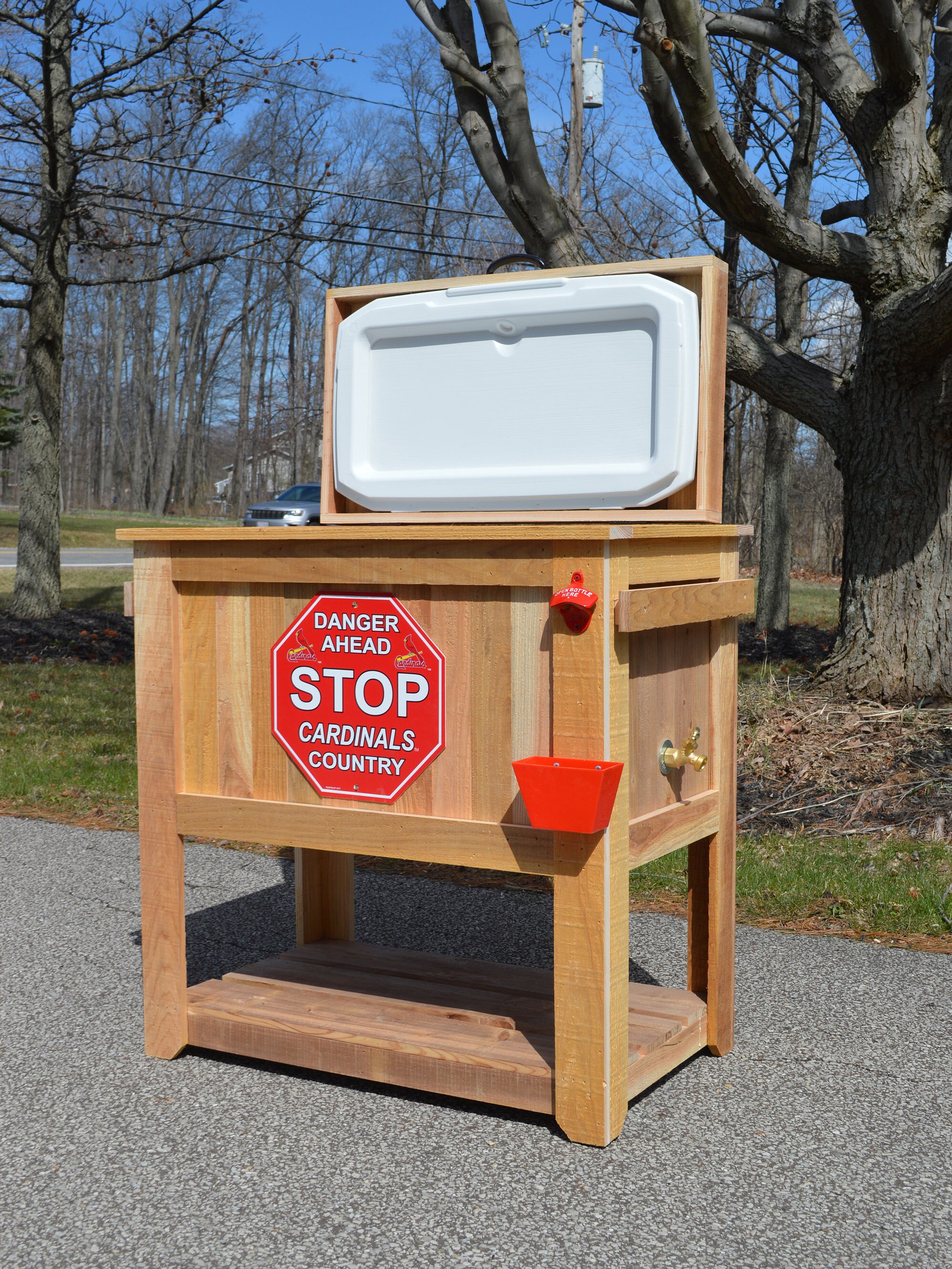 St Louis Cardinals Rustic Ice Chest Cooler Stand with Brass | Etsy