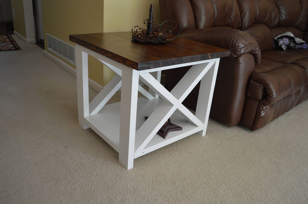 Solid Farmhouse X Style End Table, Farmhouse Furniture, Country Living ...