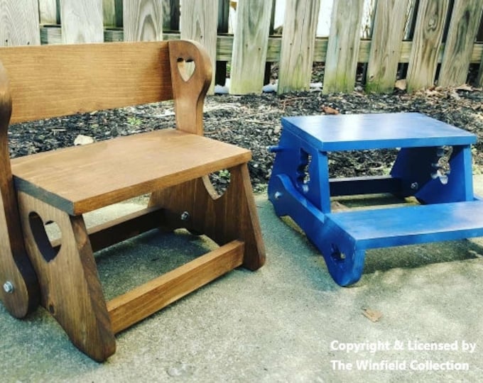 Child Step Stool Bench, Wooden Step Stool, Kid's Step Stool, Child Step ...