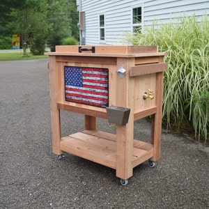 American Pride Rustic Ice Chest Cooler Stand With Brass Drain | Etsy