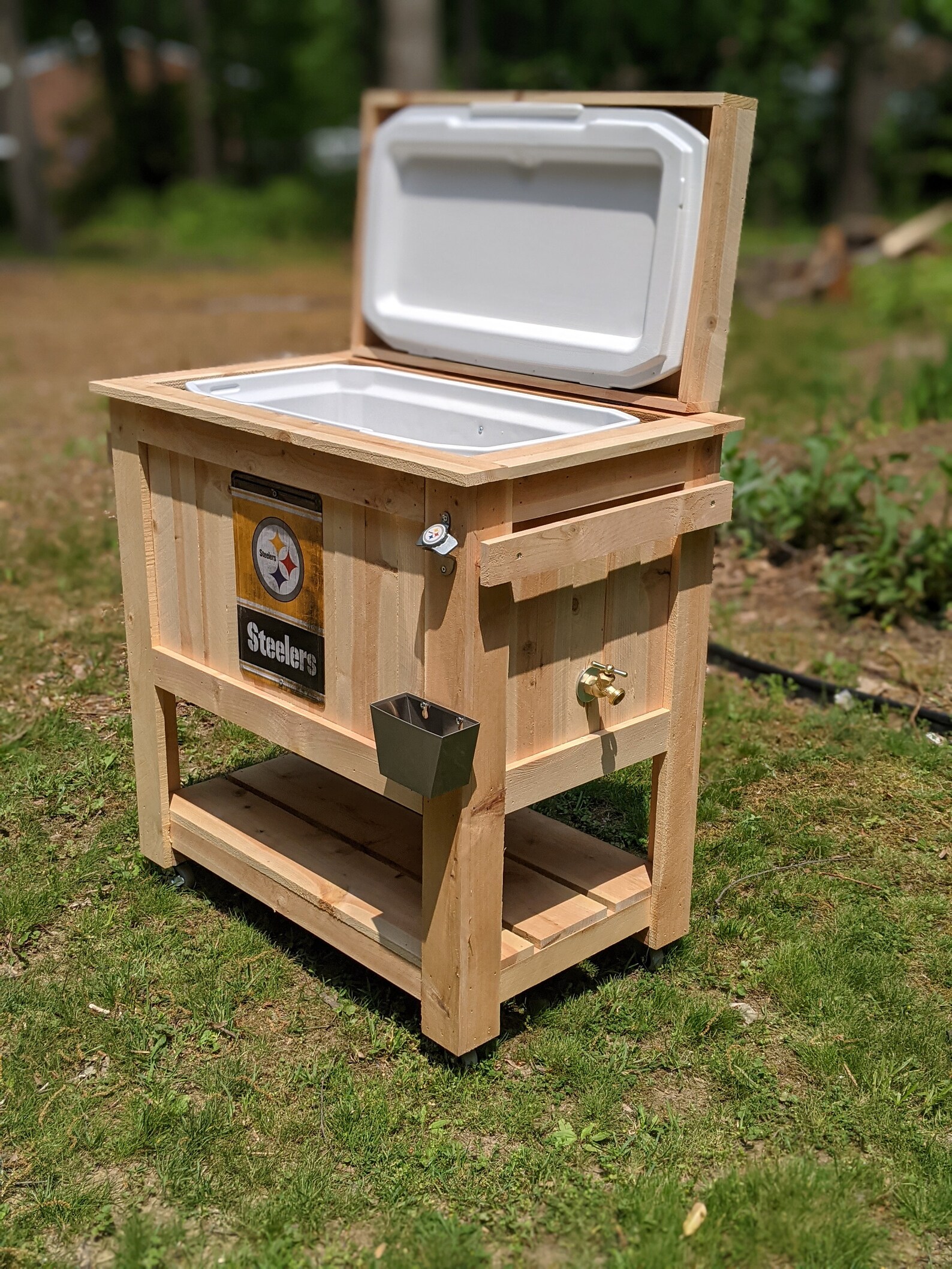 Pittsburgh Steelers Rustic Ice Chest Cooler Stand With Brass - Etsy