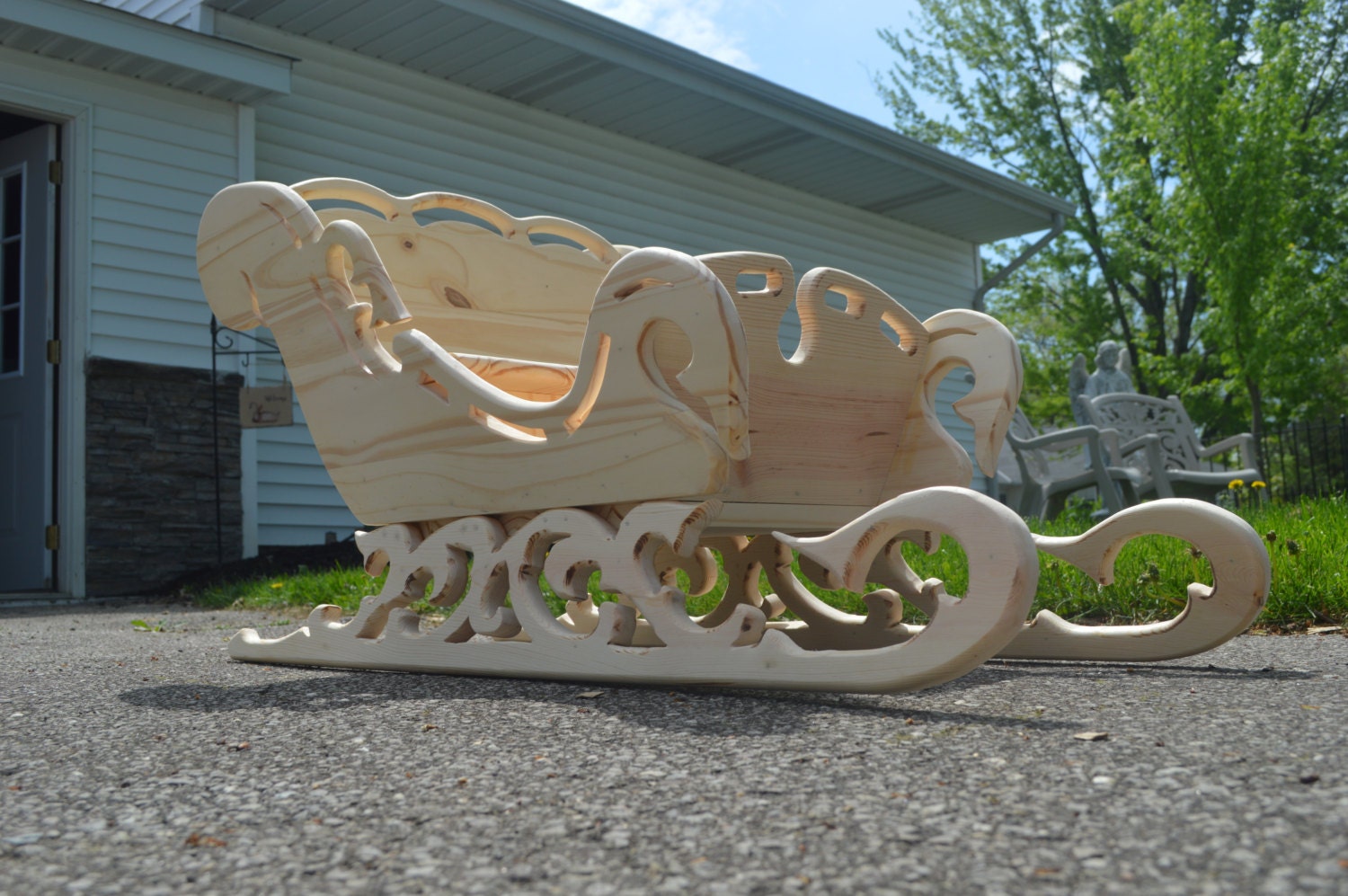 LARGE Handcrafted Victorian Wood Sleigh Christmas Sleigh - Etsy UK