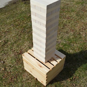 Giant Tippy Tower Yard Game With Solid Wood Crate, Outdoor Game With ...