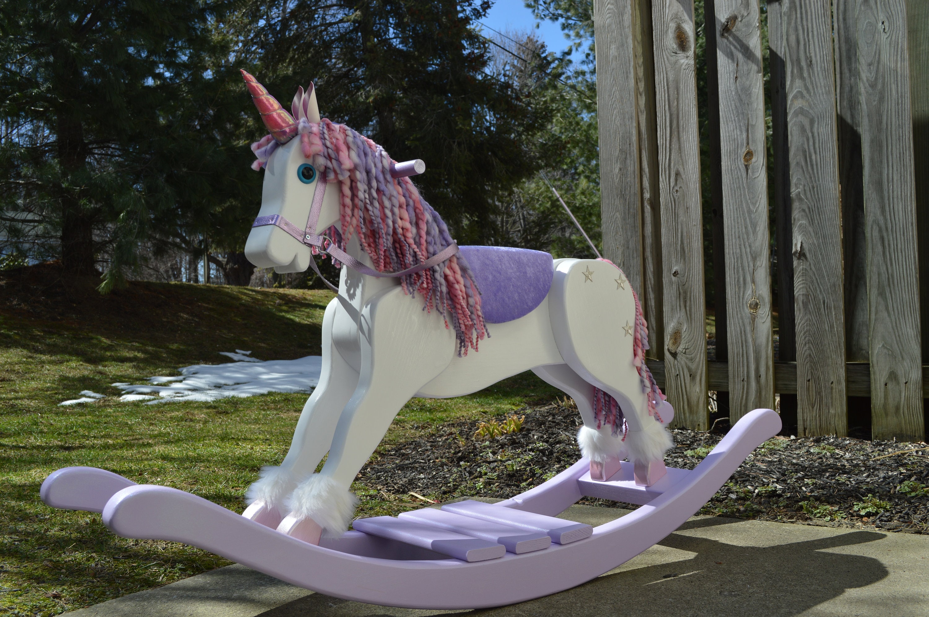 Handmade Rocking Unicorn Unicorn rocking horse nursery - Etsy Polska