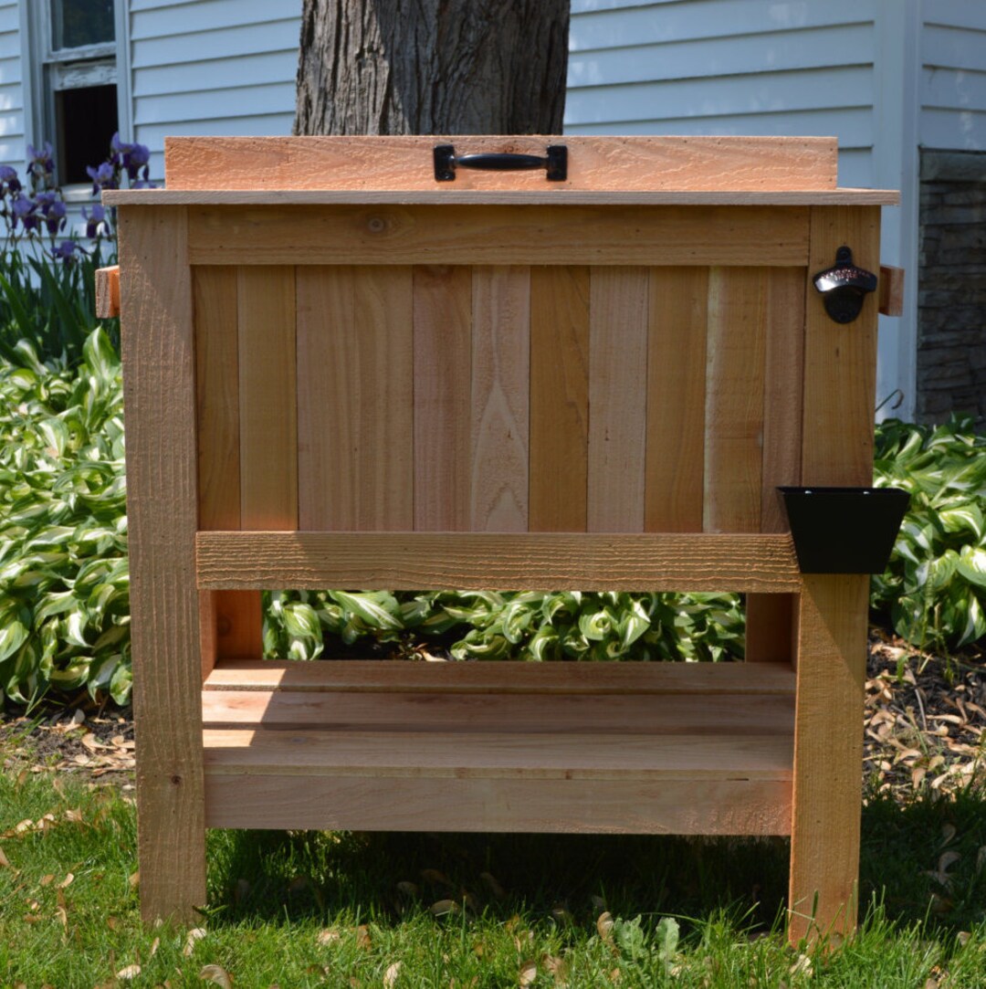 HUGE 70-QT Oversized Rustic Ice Chest Cooler Stand With Brass - Etsy