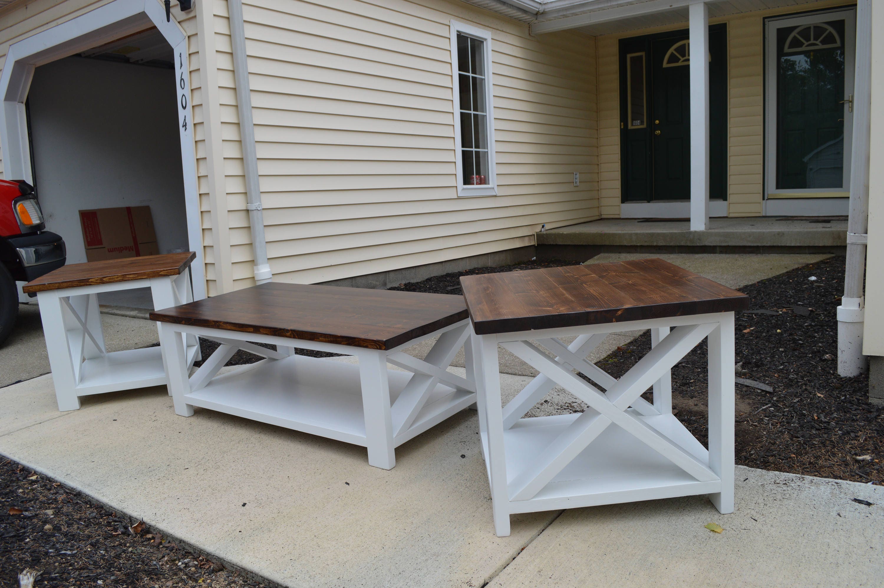 Solid Farmhouse X Style End Table Farmhouse Furniture | Etsy