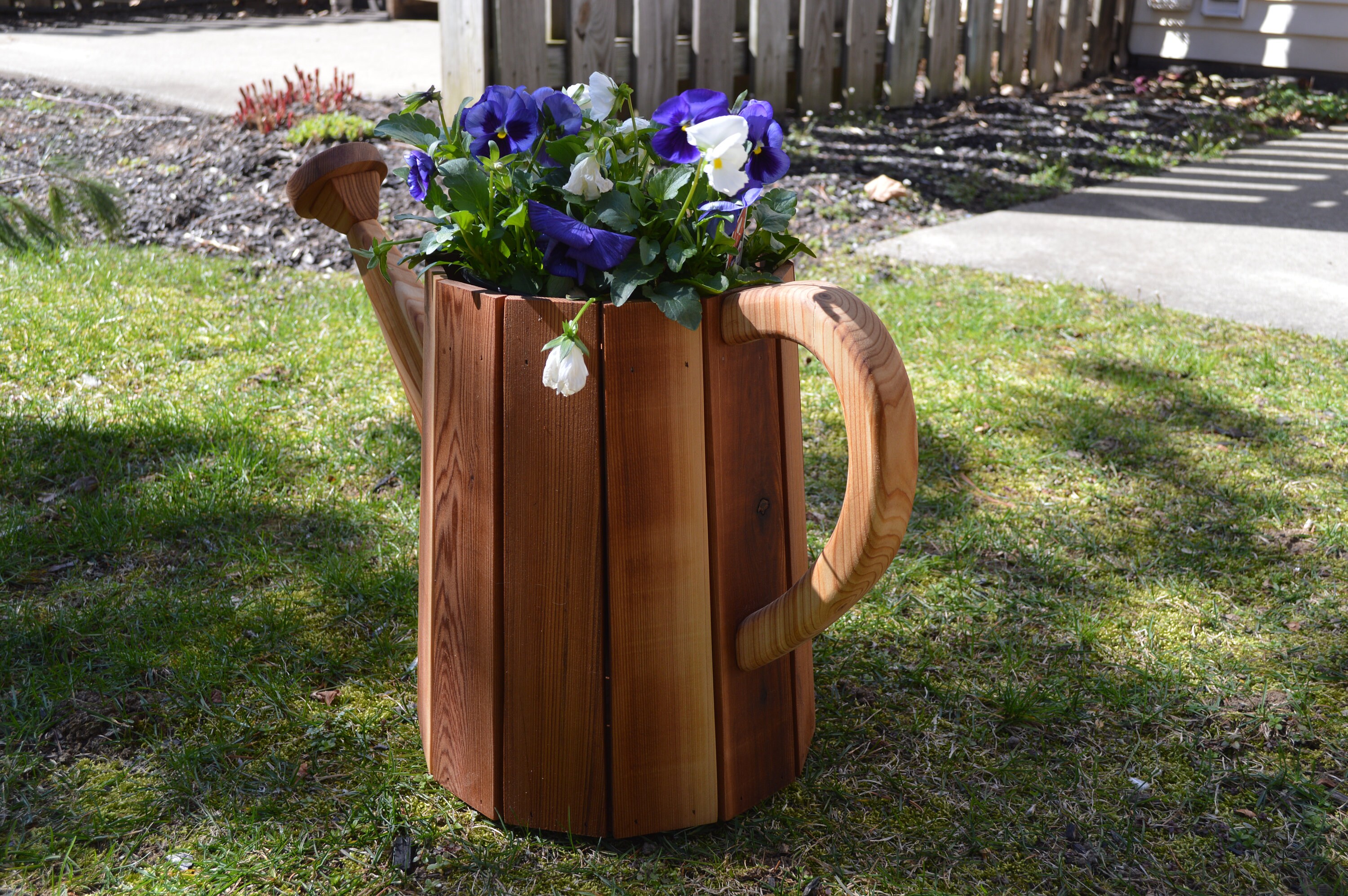 Watering Can Planter Large Cedar Planter Wooden Planter - Etsy