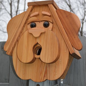 Large Dog Cedar Birdhouse With Flush Mount Hardware, Whimsical ...