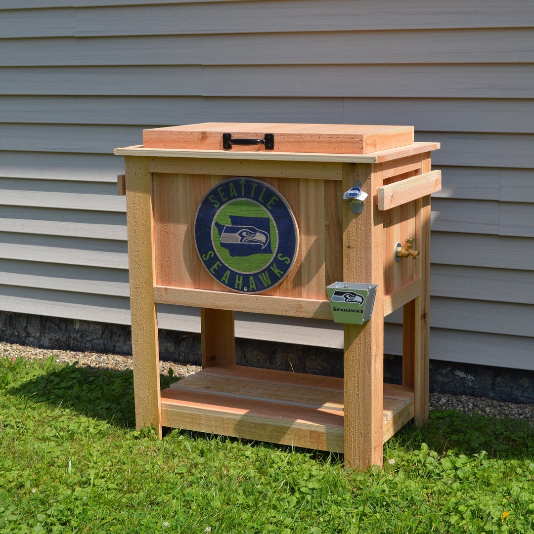 Seattle Seahawks Rustic Ice Chest Cooler Stand With Brass - Etsy