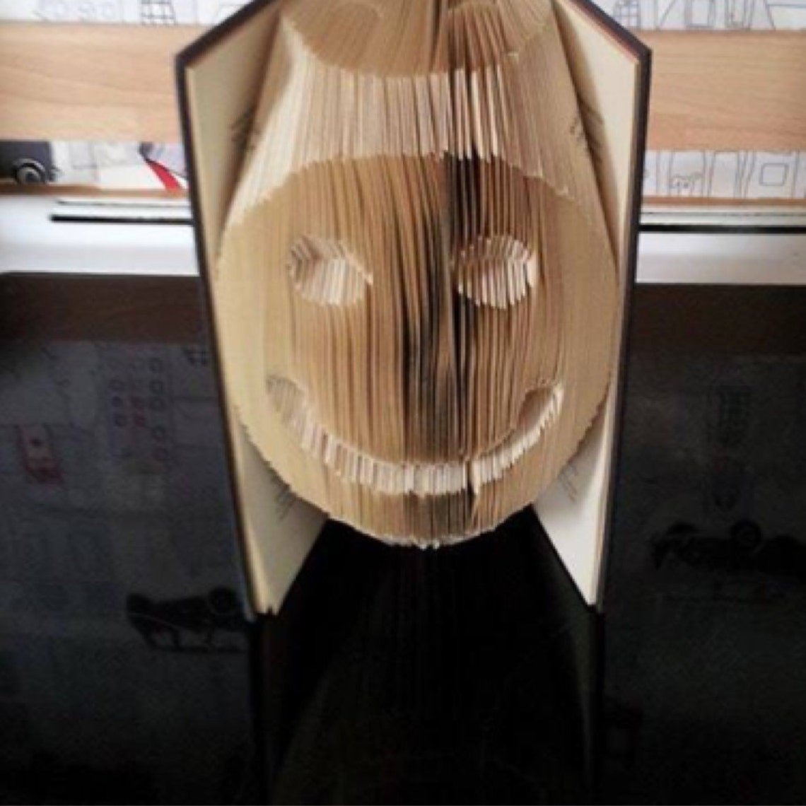 Happy Smile Smiley Face Folded Book Art pattern Instant | Etsy