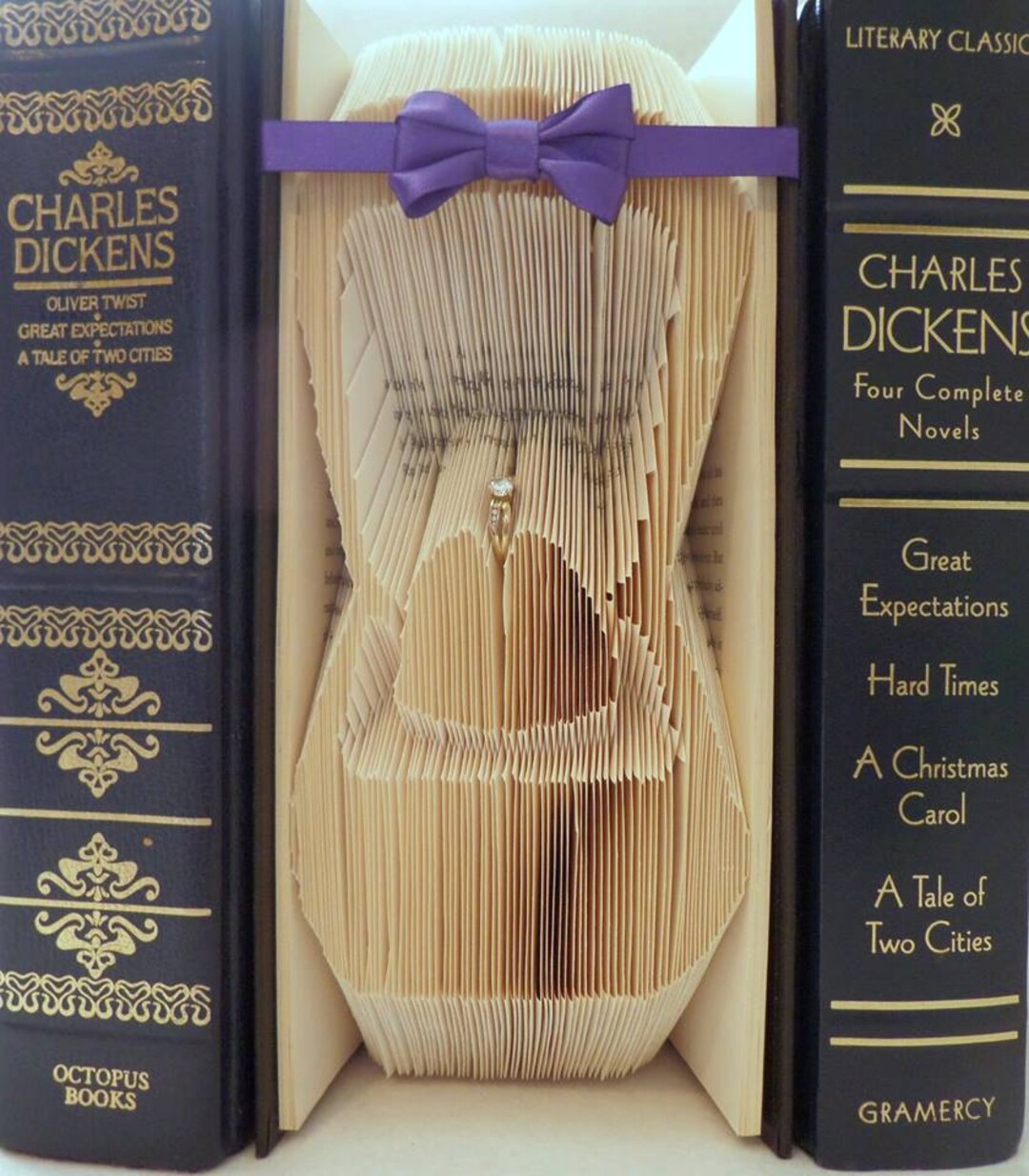 Proposal Ring Box/ Valentine/ Engagement Folded Book Art **pattern ...