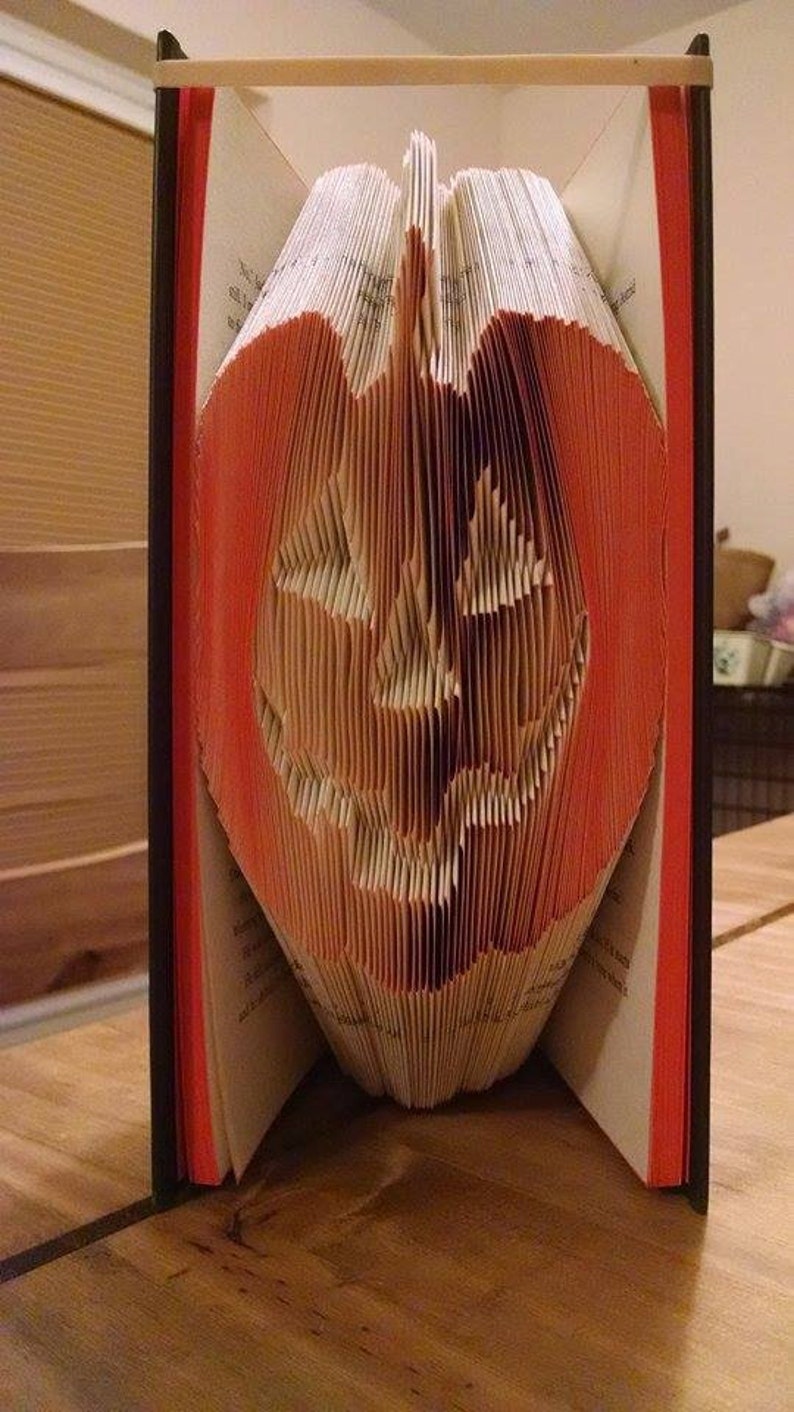 Pumpkin Scary Halloween Book Folding Pattern and Tutorial - Etsy