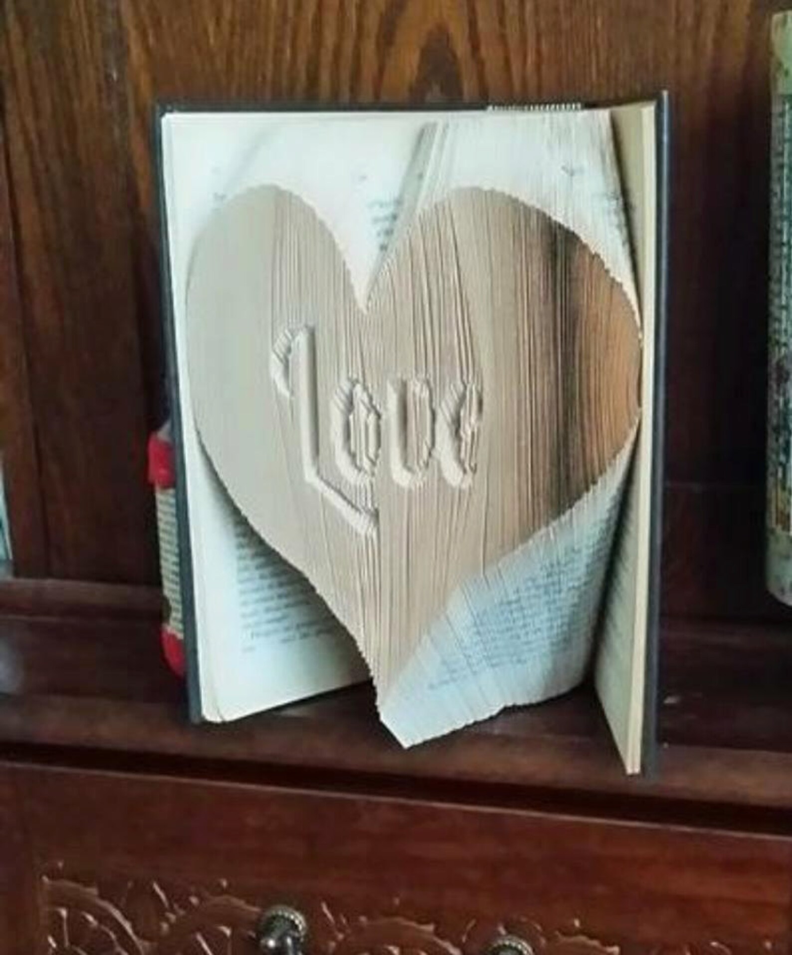 Love In A Heart Folded Book Art Pattern Pdf And Etsy Uk