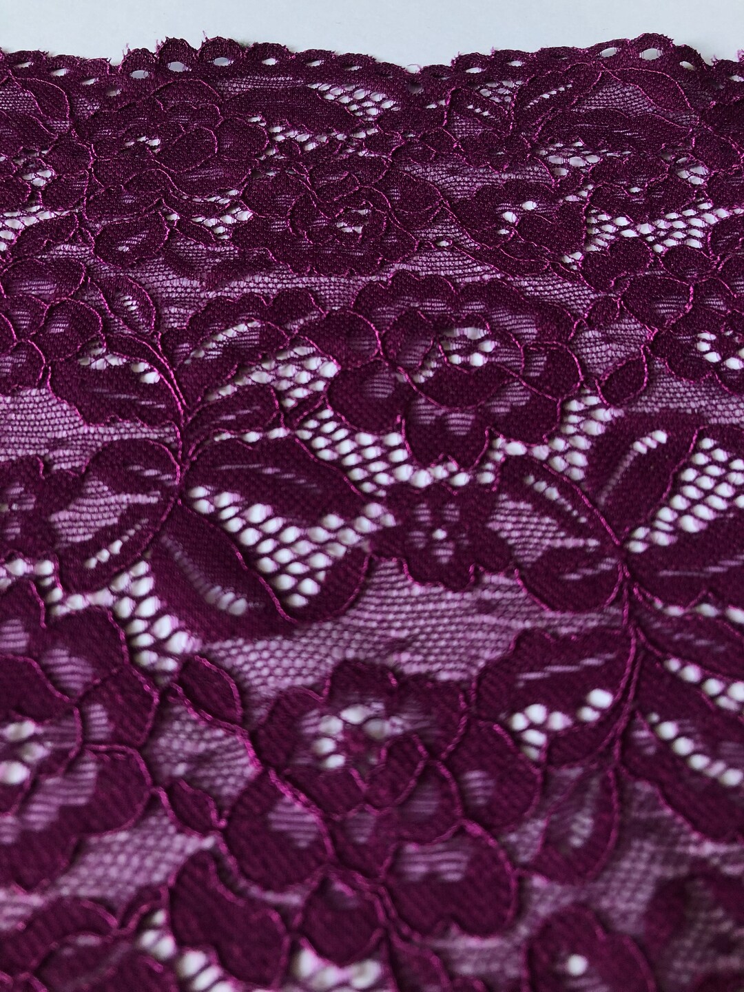 Floral Corded Lace Trim Purple Lace Edging Wide Lace Edge - Etsy