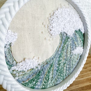 Ocean Wave Coastal Hand-beaded Embroidery in a Frame - Etsy