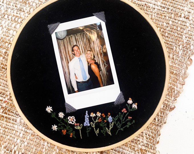Embroidered Polaroid Photo Frame With Botanical Design - Instax Photo ...