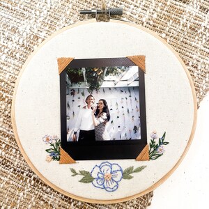 Embroidered Polaroid Photo Frame With Botanical Design - Instax Photo ...
