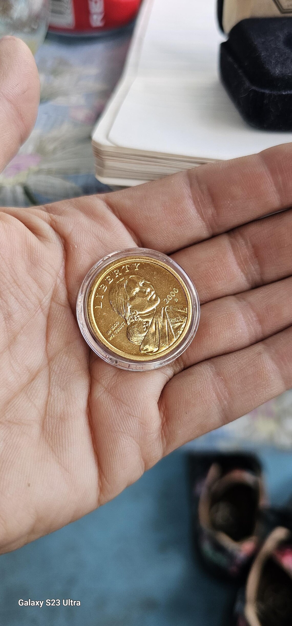 Vintage 2000 D Sacagewea One Dollar Coin 24k Gold Plated W Sertificate ...