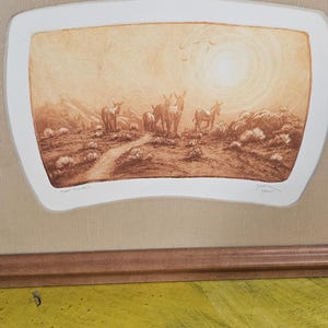 Vintage Roy Purcell "over the Hill" Signed 5/proof Wood Frame 20x15 - Etsy