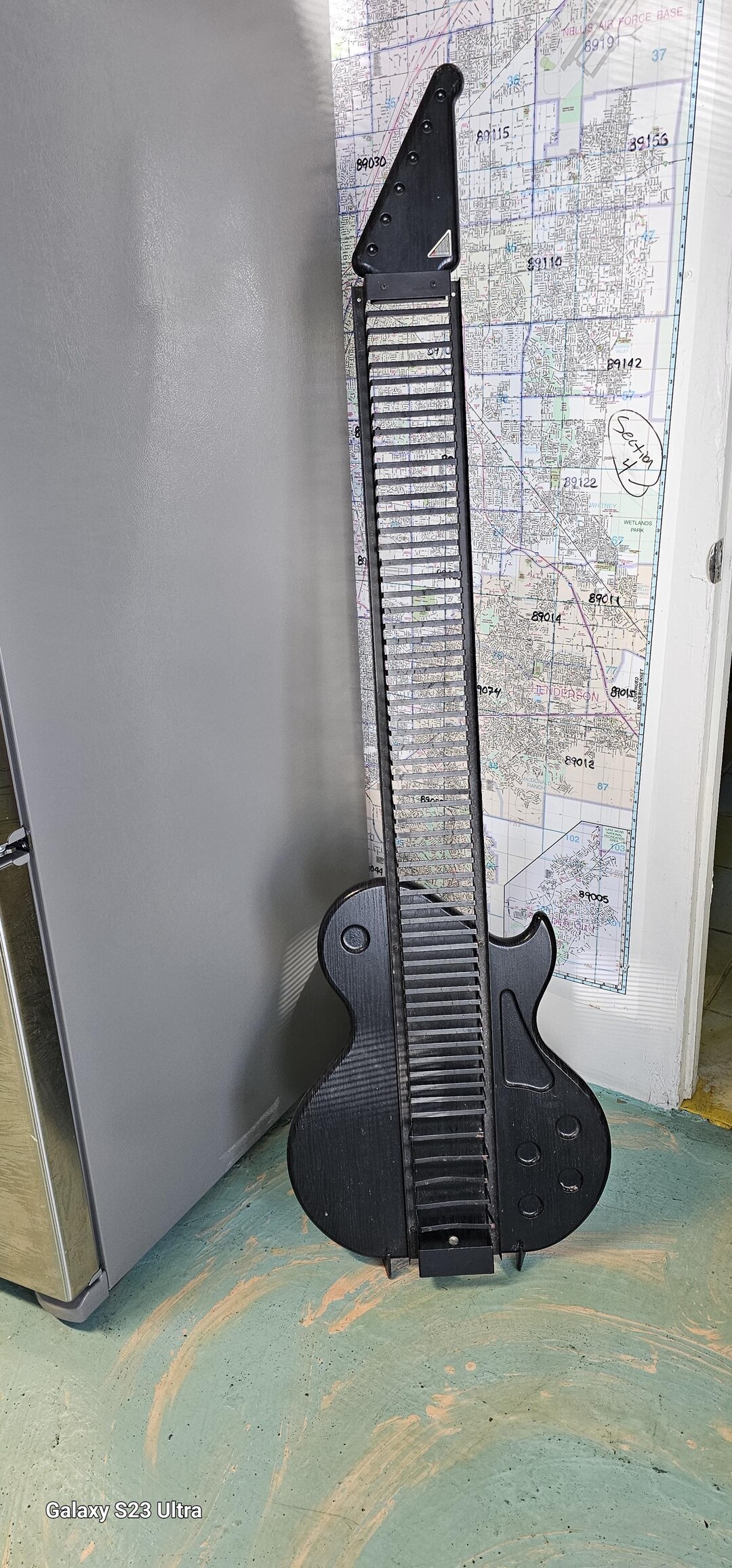 Vintage Guitar Shape CD Rack Holds 60/huge 5ftx18inch Eden Design ...