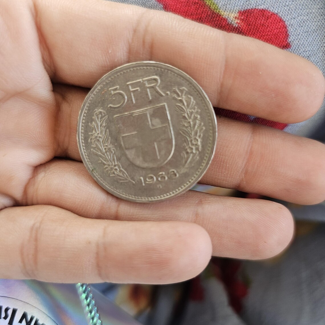 Vintage Coin 1968-B 5fr Swiss Switzerland Confoederatio Helvetica Used ...