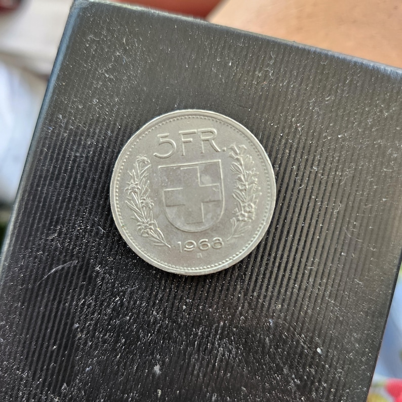 Vintage Coin 1968-B 5fr Swiss Switzerland Confoederatio Helvetica Used ...