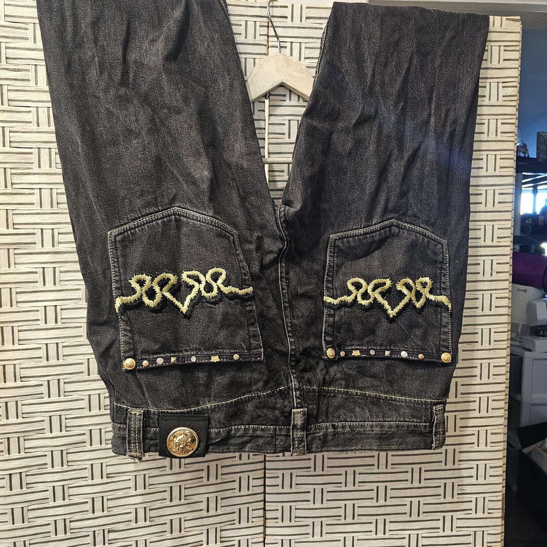 Collectible Crown Holder Jeans Black Color Size 38 Authentic Used Good ...