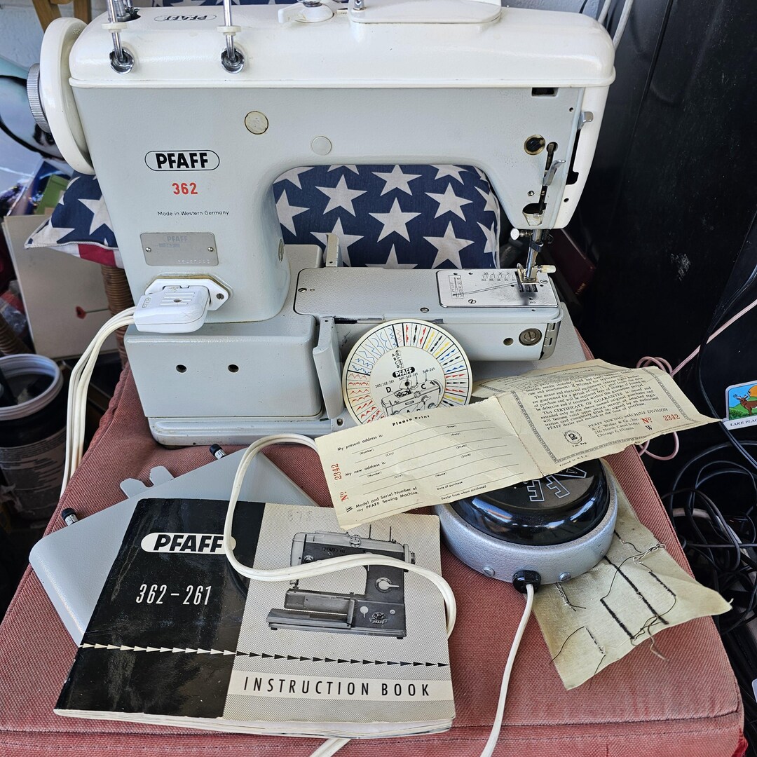 Vintage Pfaff Sewing Machine 362 Authentic Paper Sertificate Only Power ...