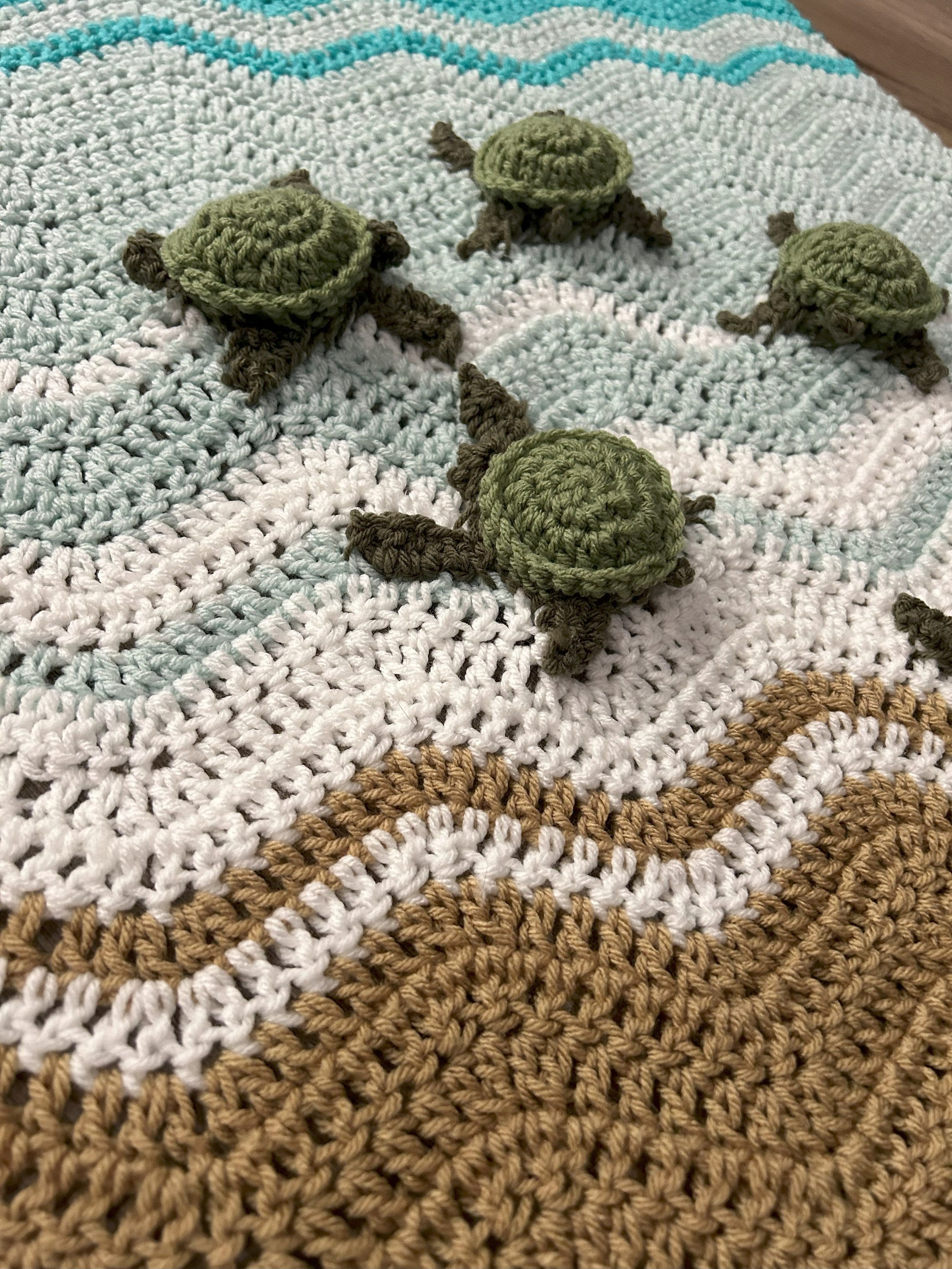 Baby Sea Turtle Blanket Crochet | Adult Blanket | Crochet Beach Blanket ...