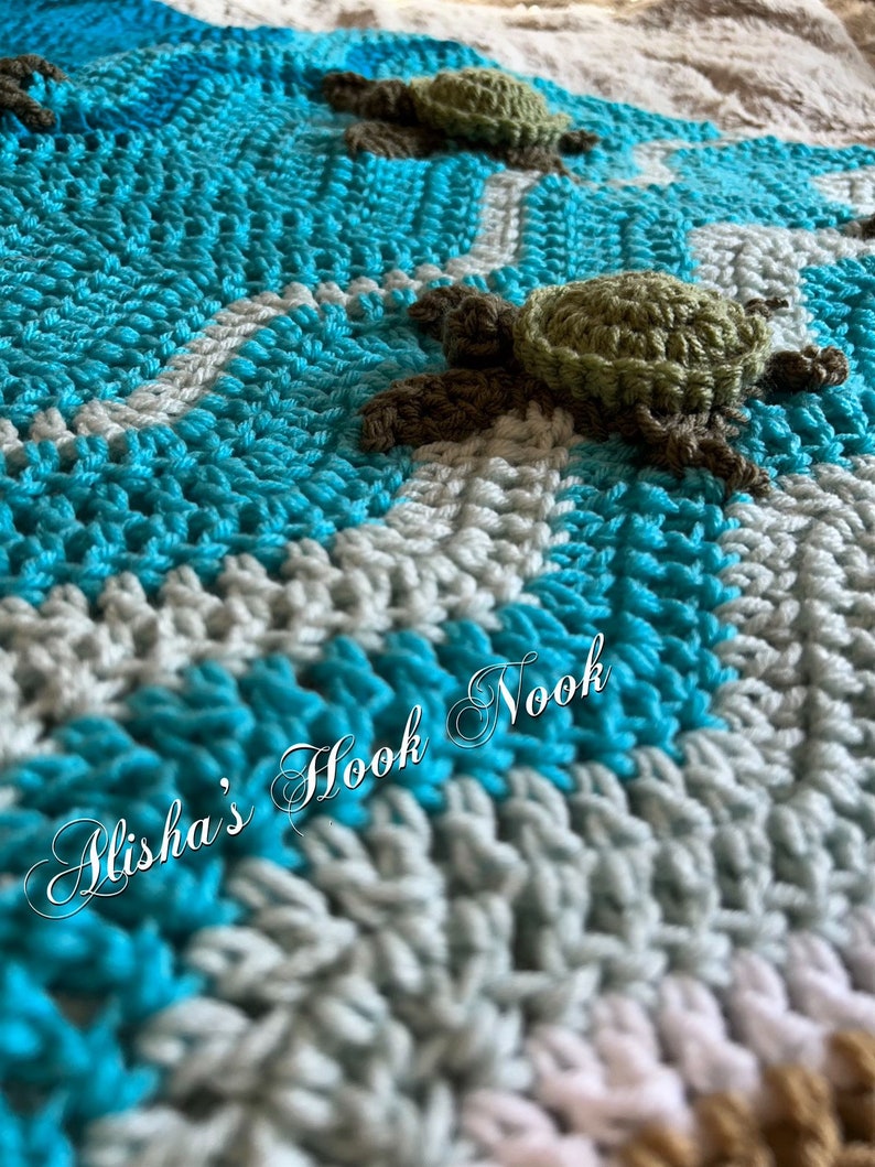 Baby Sea Turtle Blanket Crochet | Baby Blanket | Toddler Blanket ...
